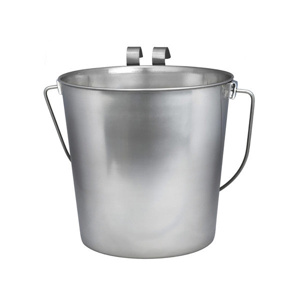 Stainless Steel Flat Back Pail - With Hooks (4 sizes)